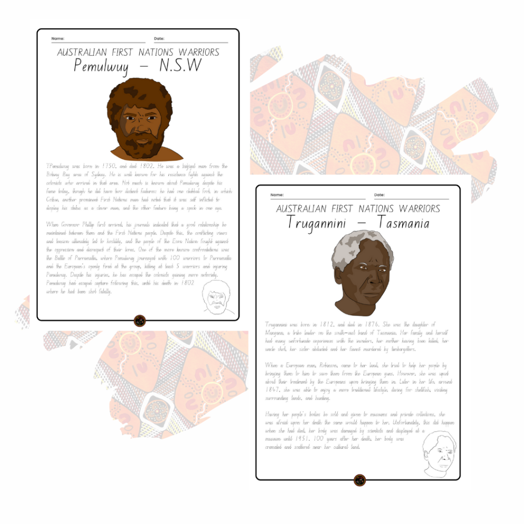 First Nations Warrior Cursive Handwriting Worksheets | TIPIAC