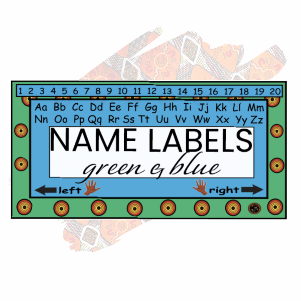 Green & Blue Alphabet Label | TIPIAC